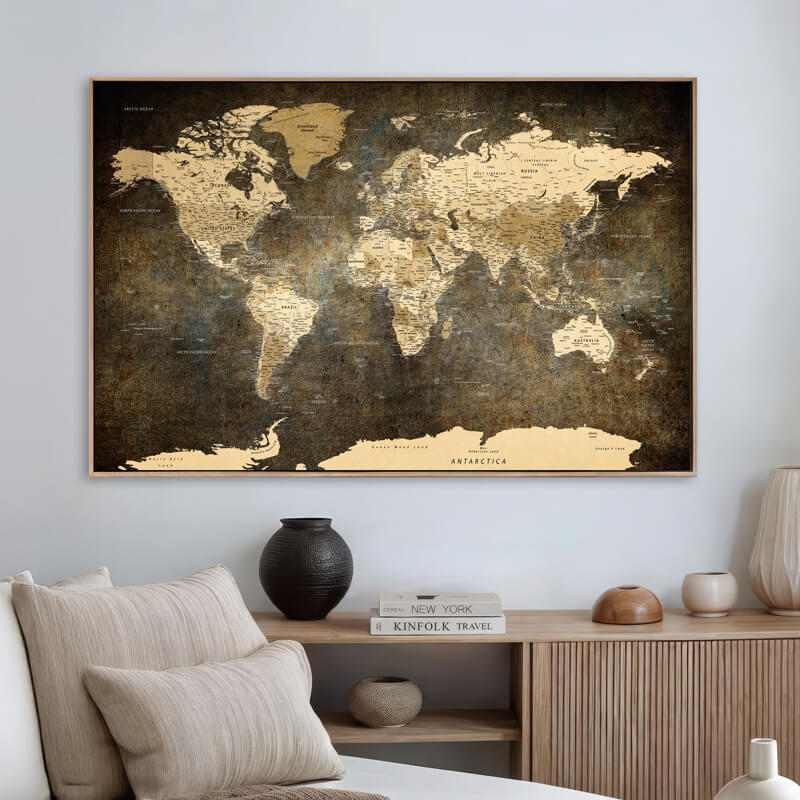 World Map Wall Art Canvas Prints - Stunning Maps for Your Walls ...