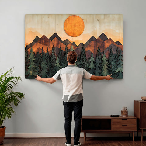Sunset Mountain Landscape Canvas Wall Art Print - Nature Decor for ...