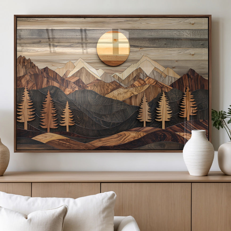 Wood Mountain Wall Art | Rustic Modern Home Decor – MyGreatCanvas ...