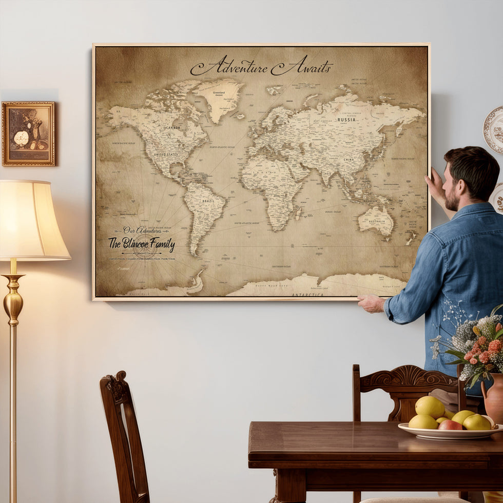 Customizable Push Pin Map Wall Art for Unique Decor – MyGreatCanvas ...