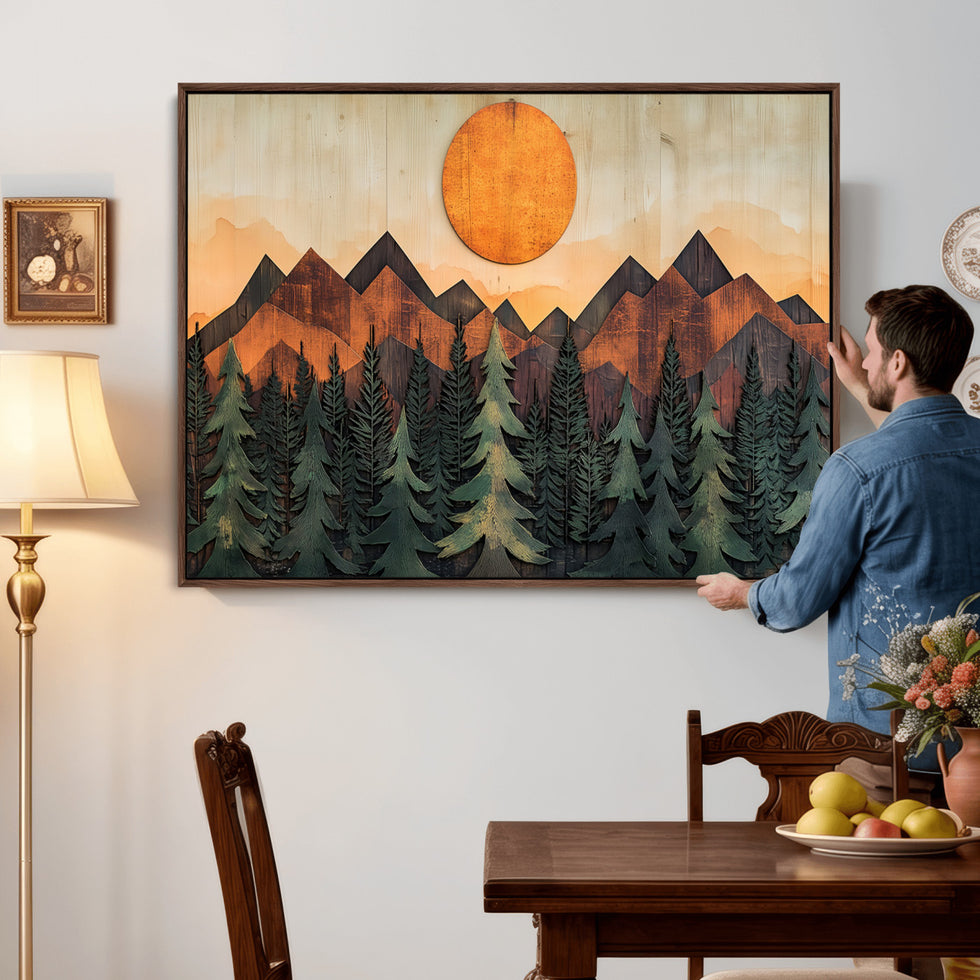 Sunset Mountain Landscape Canvas Wall Art Print - Nature Decor for ...