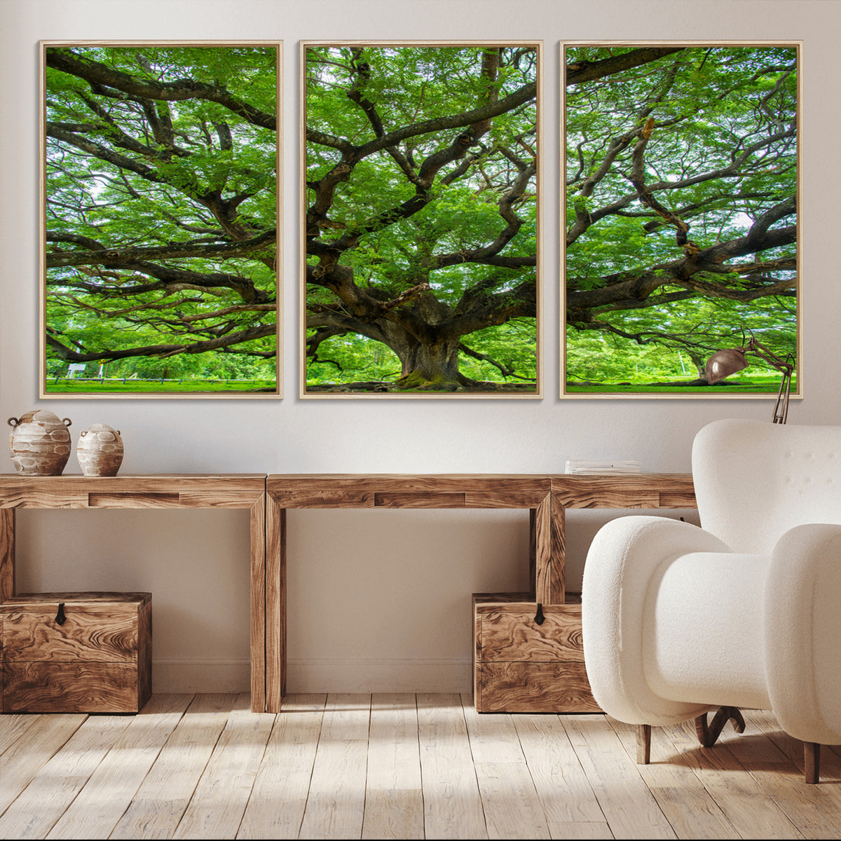 Ancient Tree Wall Art Canvas Print, Framed Sprawling Branches Art ...