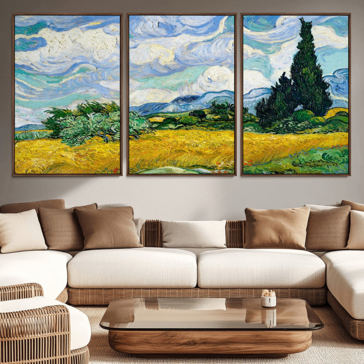 Wheatfield With Cypresses By Van Gogh Painting Wall Art Canvas ...