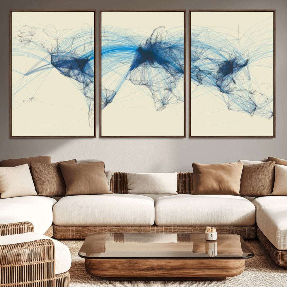 Abstract Air Traffic Lines Canvas Print - Modern Decor – MyGreatCanvas ...