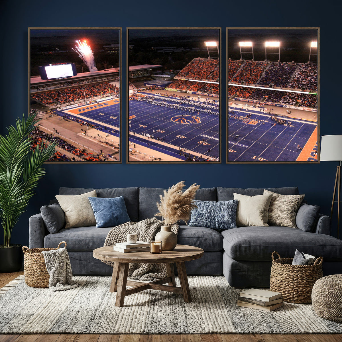 Boise State Stadium Large Wall Art Canvas Print for Living Room Office ...