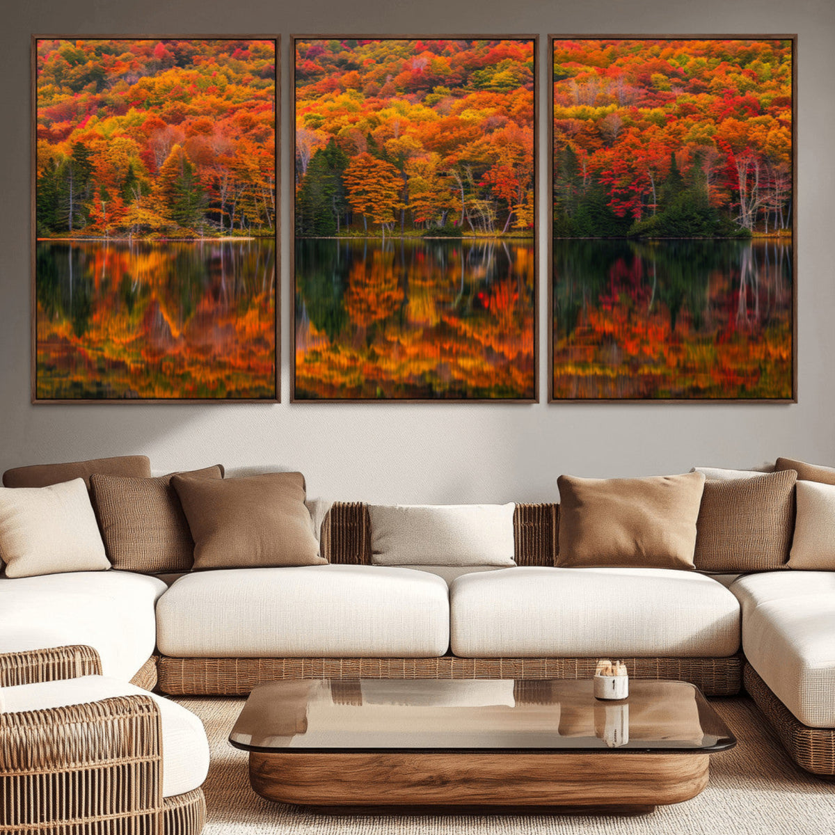 Fall Foliage Wall Art - Autumn Reflection Canvas Print, Stunning Fall ...