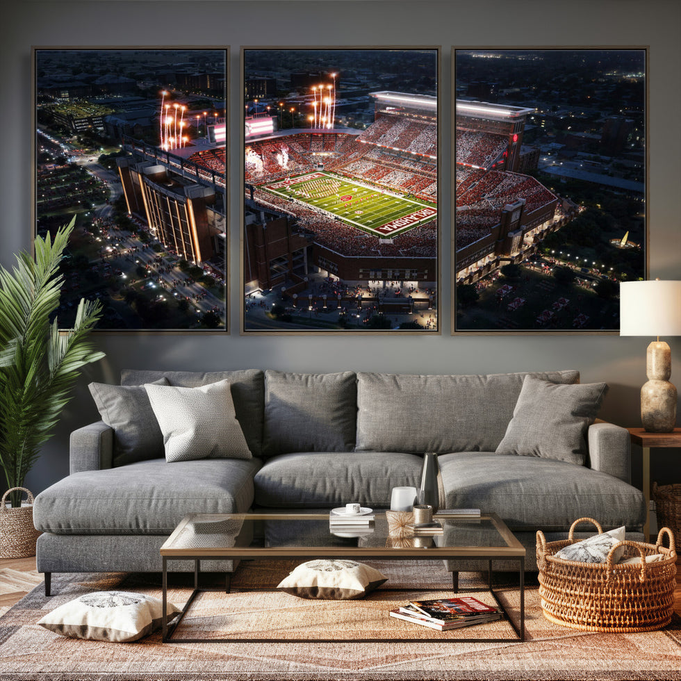 Oklahoma Memorial Stadium Canvas Print - Aerial View – MyGreatCanvas ...