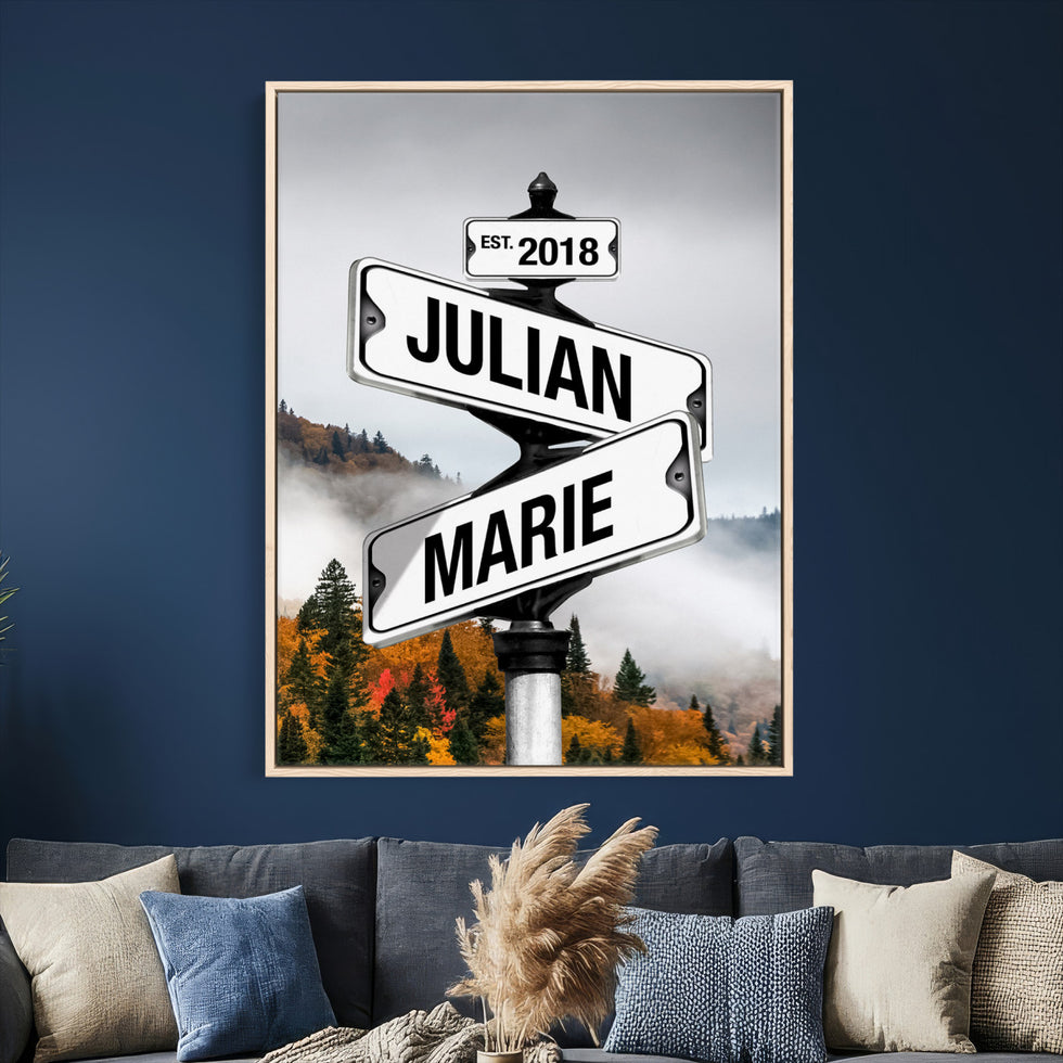 Personalized Street Sign Art Canvas Print – MyGreatCanvas | Premium ...