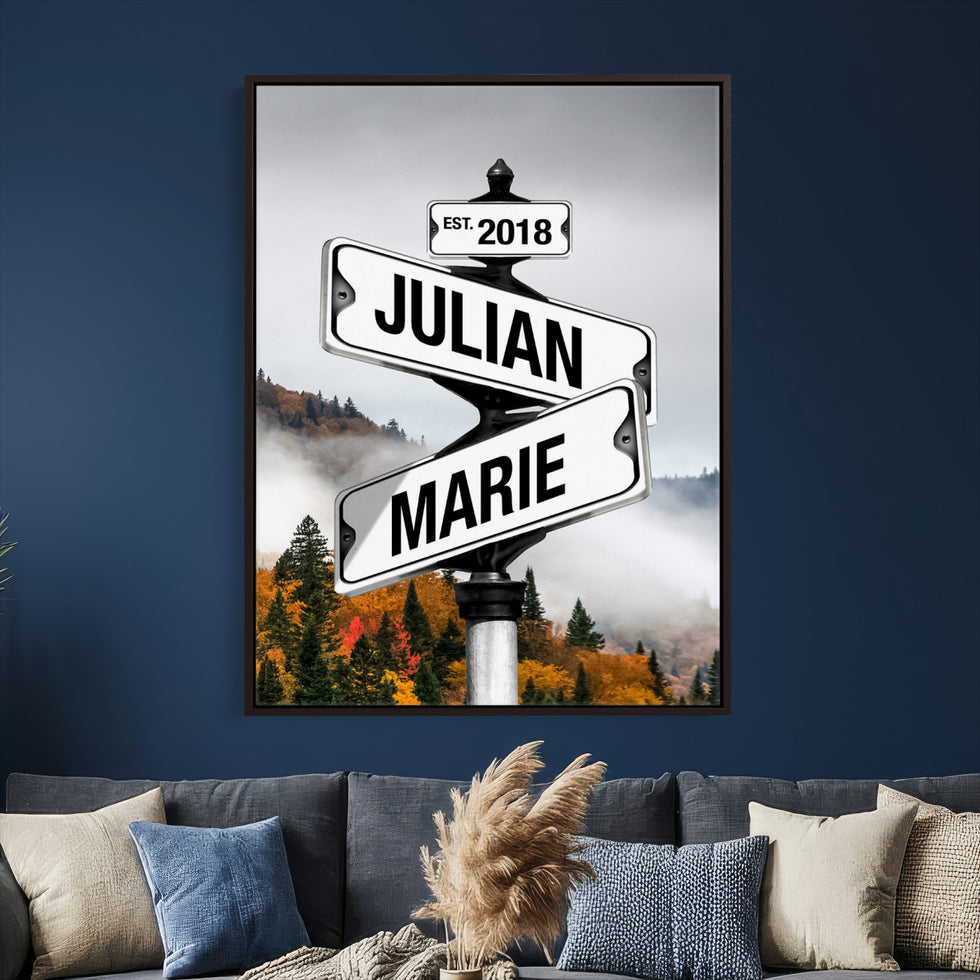 Personalized Street Sign Art Canvas Print – MyGreatCanvas | Premium ...