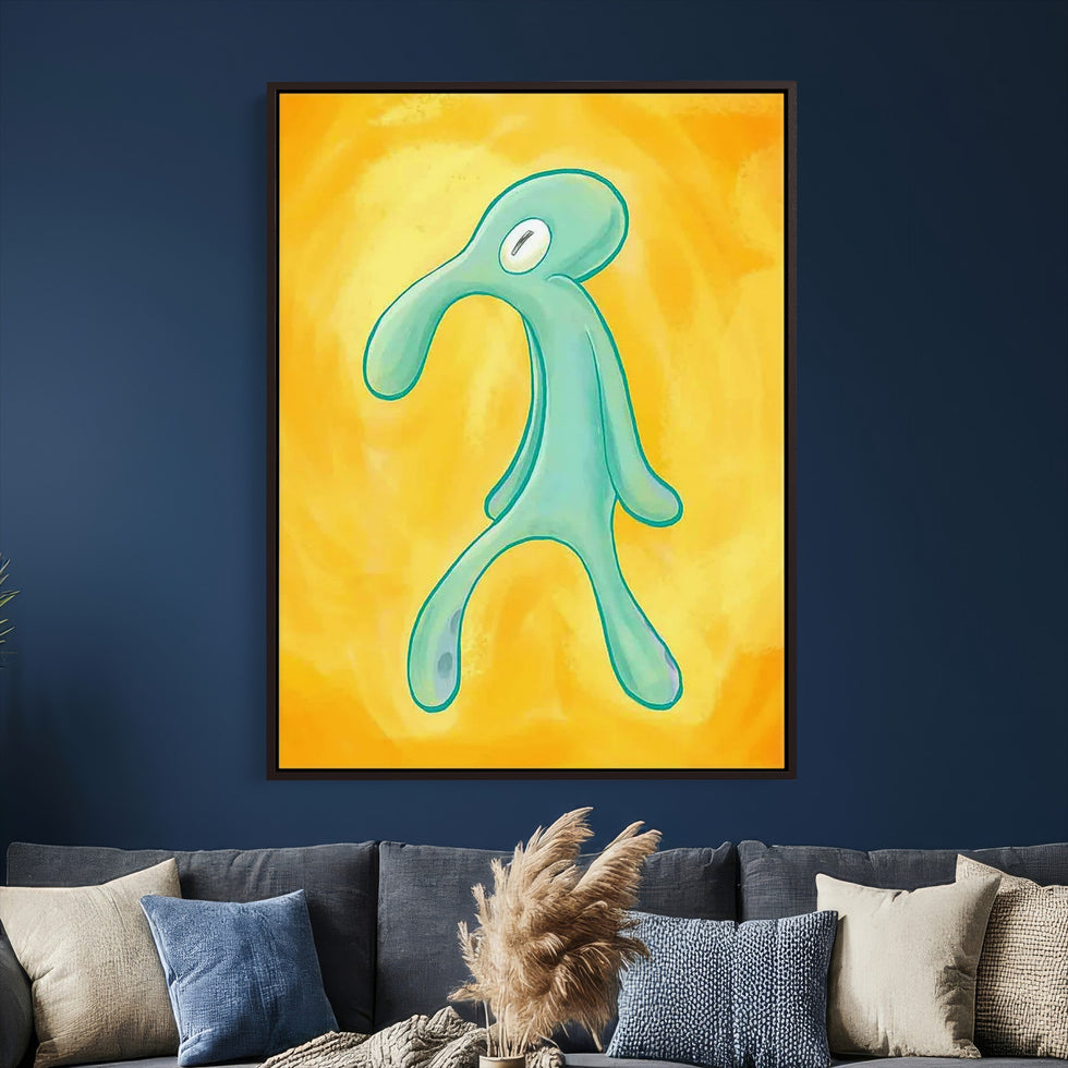 Squidward Tentacles Wall Art Canvas Print – Bold and Brash Style Artwo ...