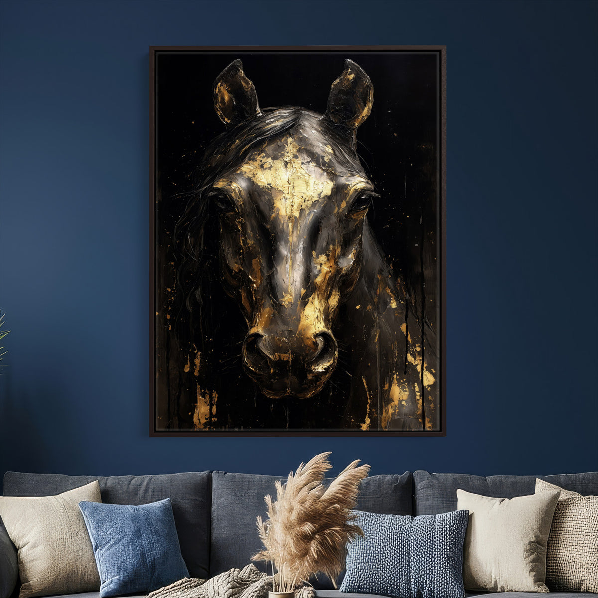 Abstract Horse Wall Art Canvas Print – Painting Style Western Equine A ...