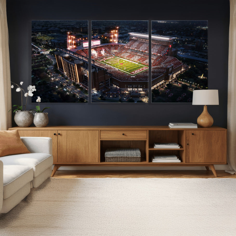 Oklahoma Memorial Stadium Canvas Print - Aerial View – MyGreatCanvas ...